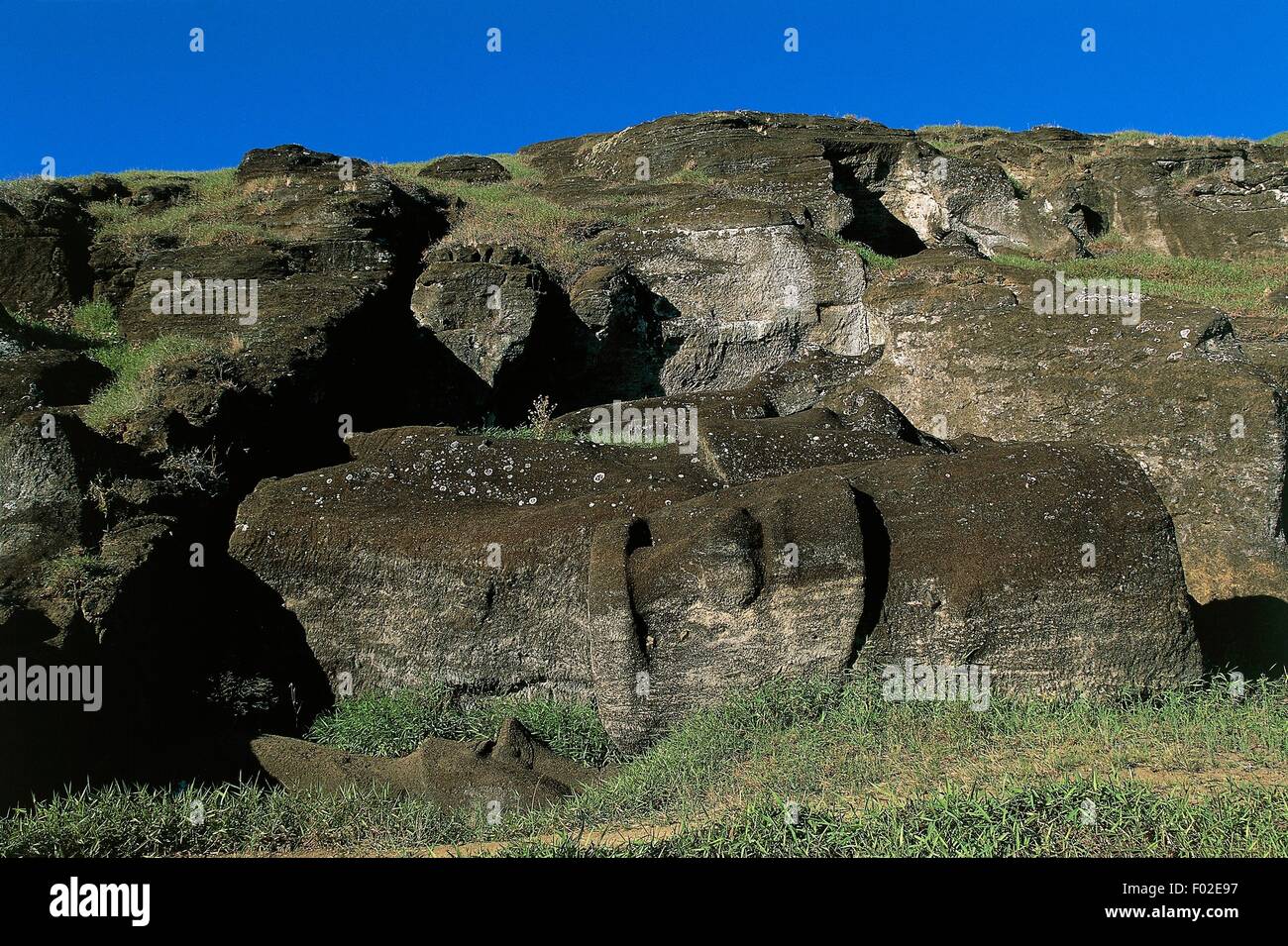 Crater of Rano Raraku Volcano, Rapa Nui National Park (UNESCO World ...