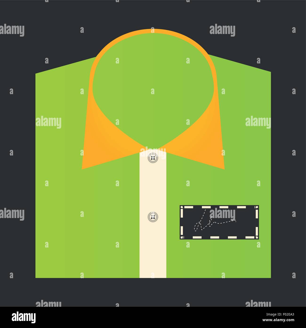 Color folded shirt with badge design concept Stock Vector Image & Art ...