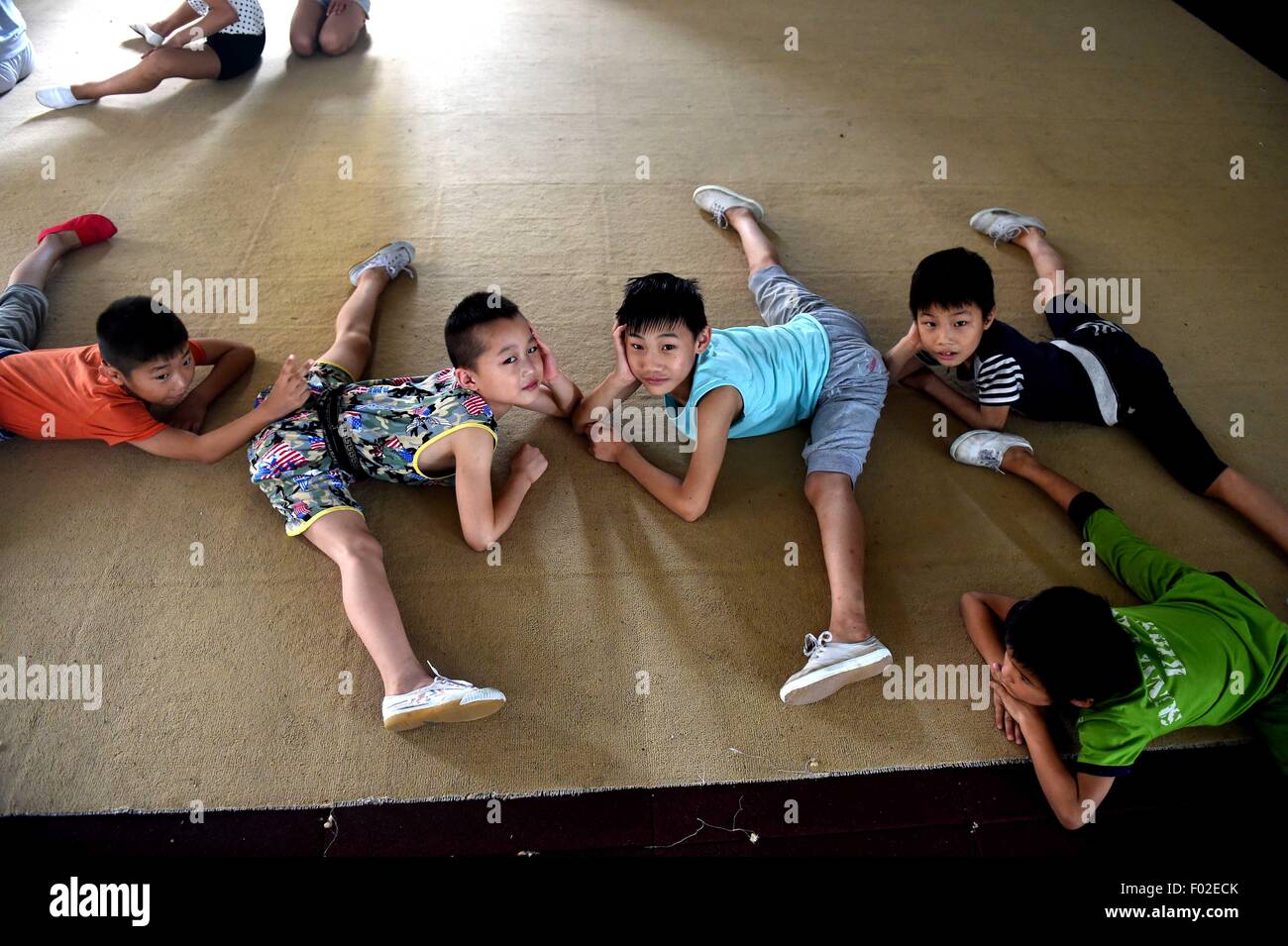 Linquan, China's Anhui Province. 6th Aug, 2015. Students practise basic ...