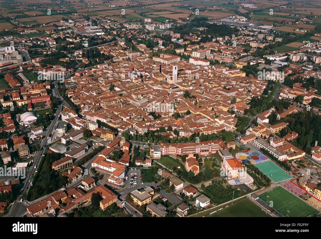 Aerial view of Chiari - Province of Brescia, Lombardy Region, Italy ...