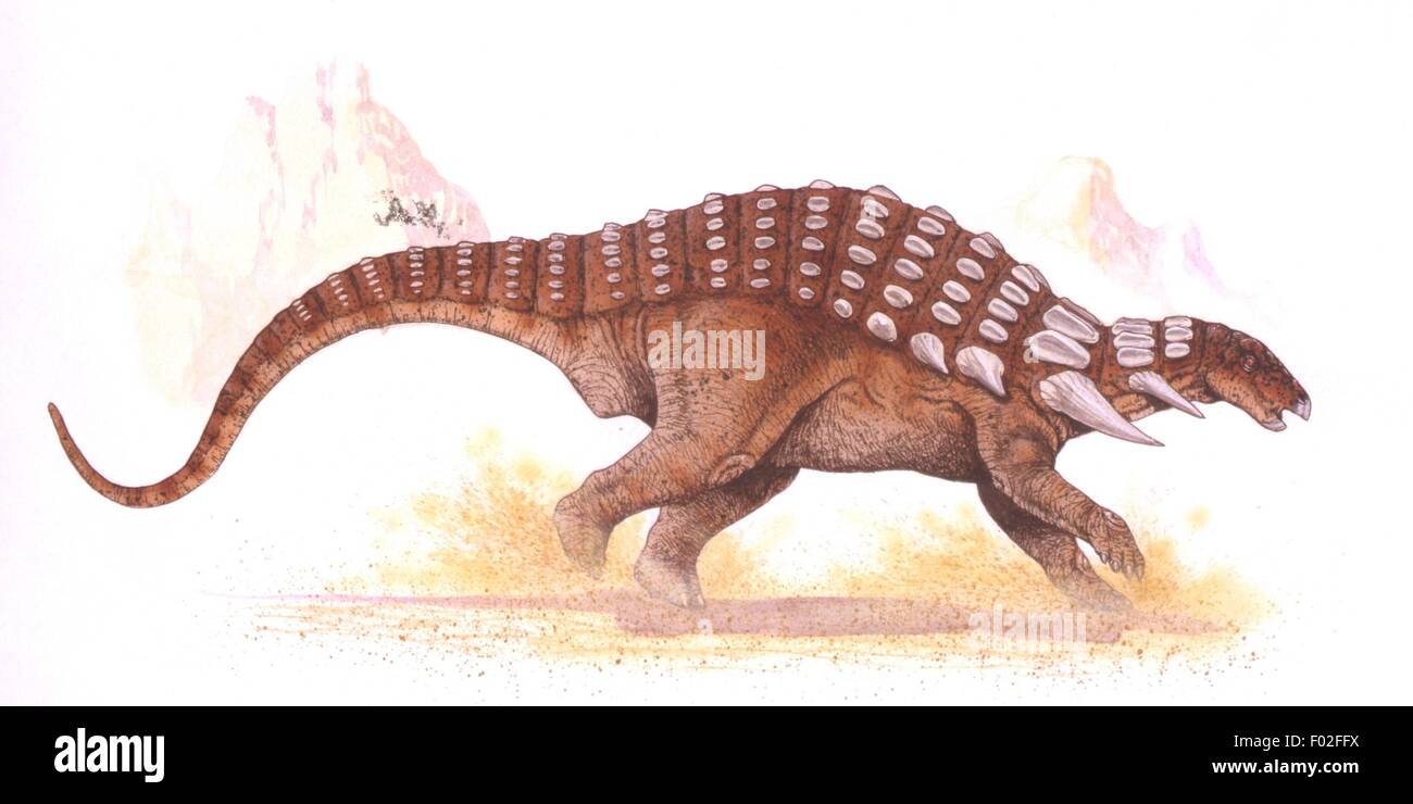 Palaeozoology - Cretaceous period - Dinosaurs - Denversaurus - Art work ...