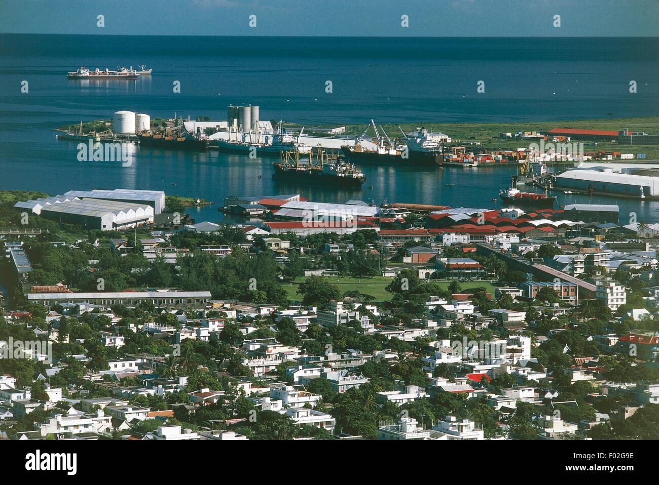Aerial view of the harbor area of Port Louis, Mauritius Stock Photo - Alamy
