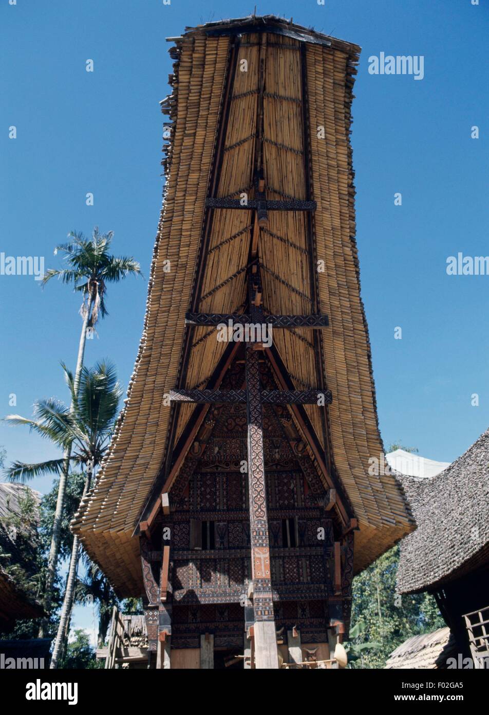 Traditional buildings of the Toraja people, island of Sulawesi ...