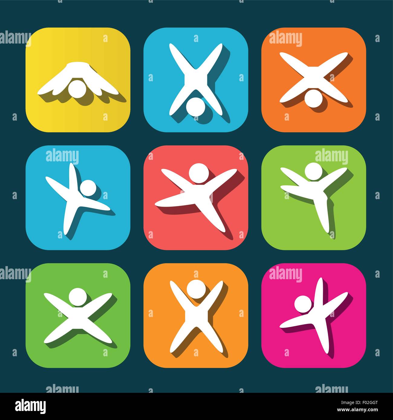 Icons of modern people leading active lifestyle Stock Vector Image ...