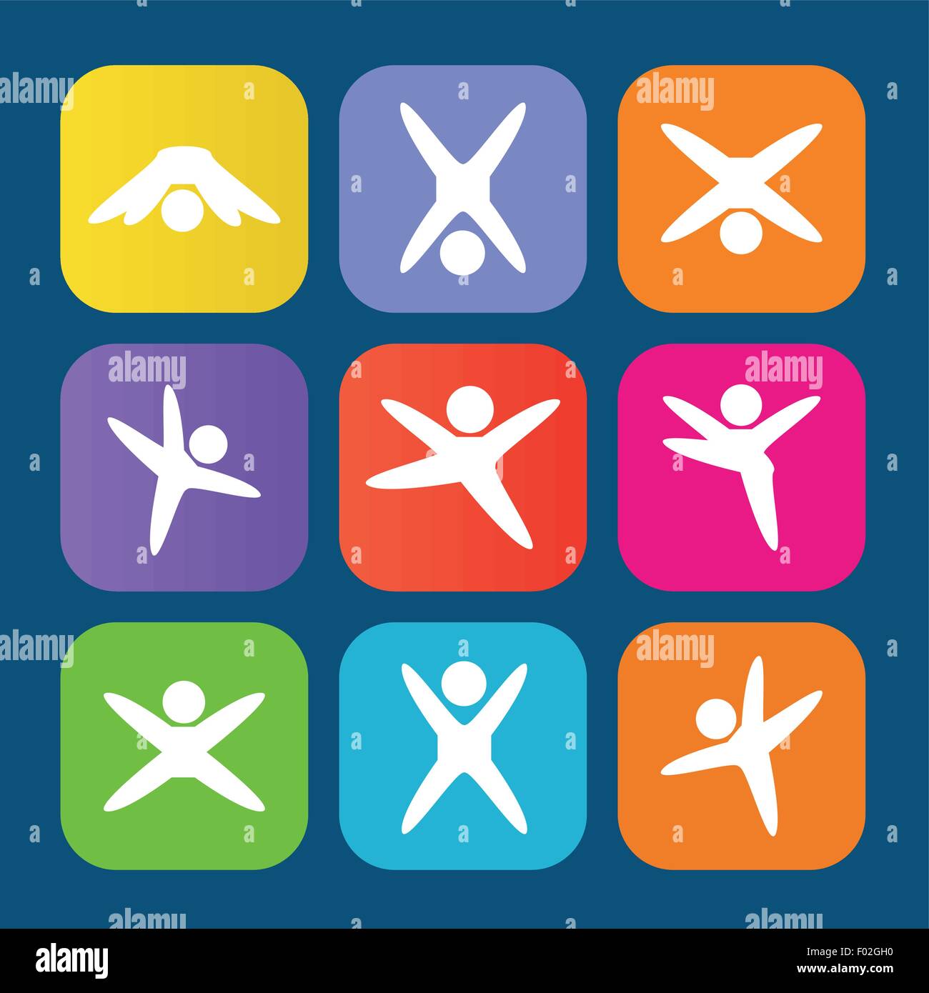 Icons of modern people leading active lifestyle Stock Vector Image ...