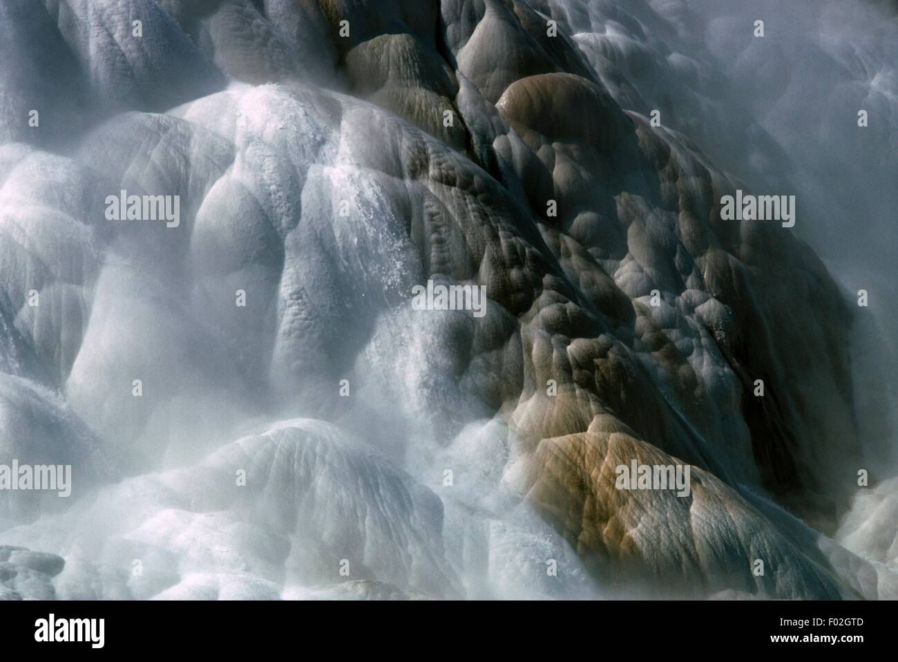 Limestone formations, Mammoth Hot Springs, especially in Yellowstone ...