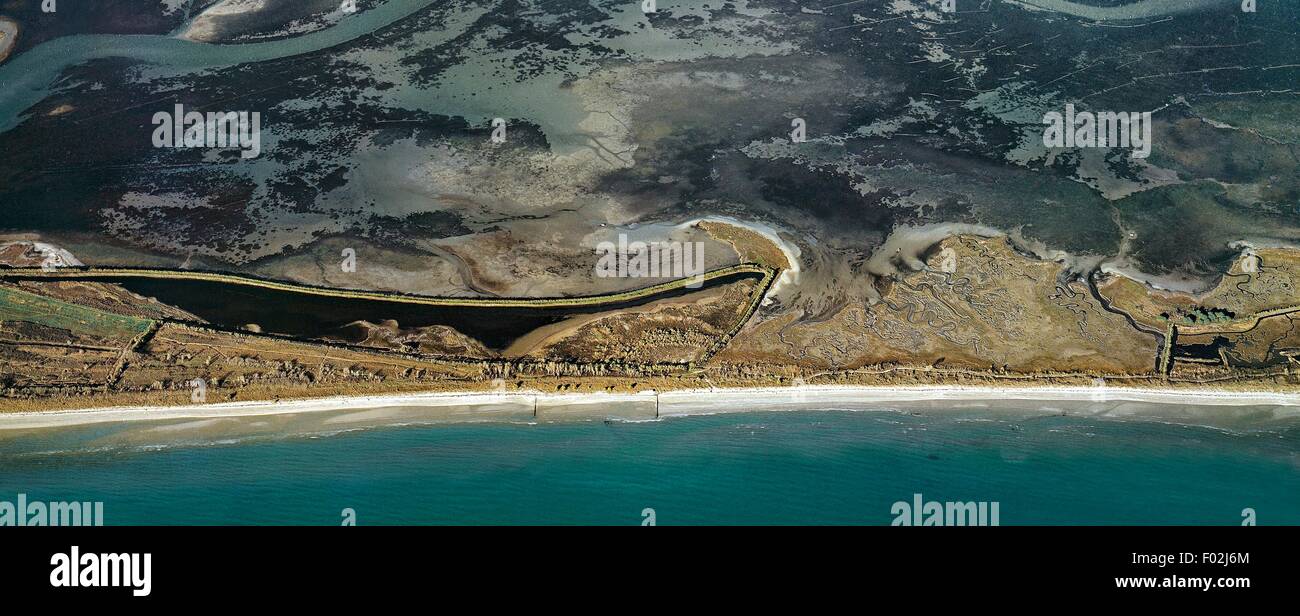 Aerial view of Marano Lagoon - Province of Udine, Friuli Venezia Giulia ...