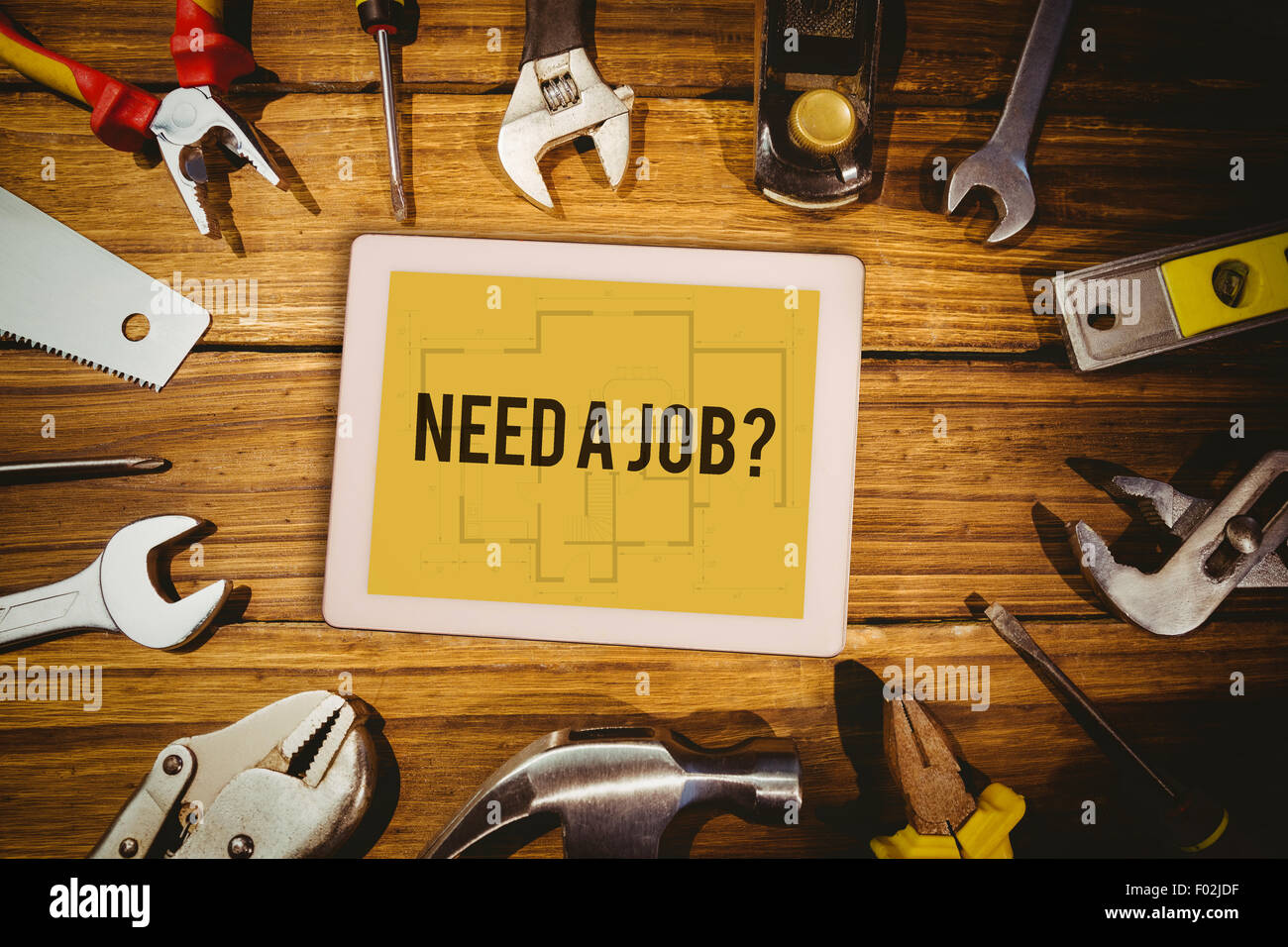 Need a job? against blueprint Stock Photo - Alamy