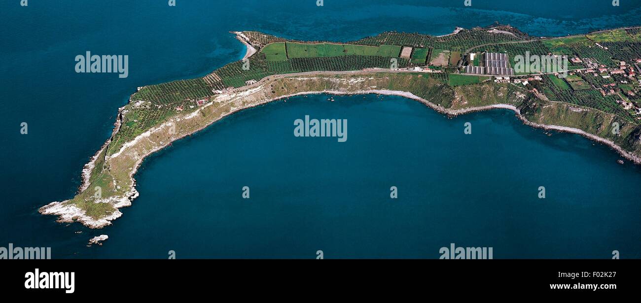 Aerial view of the peninsula of Capo di Milazzo - Province of Messina ...