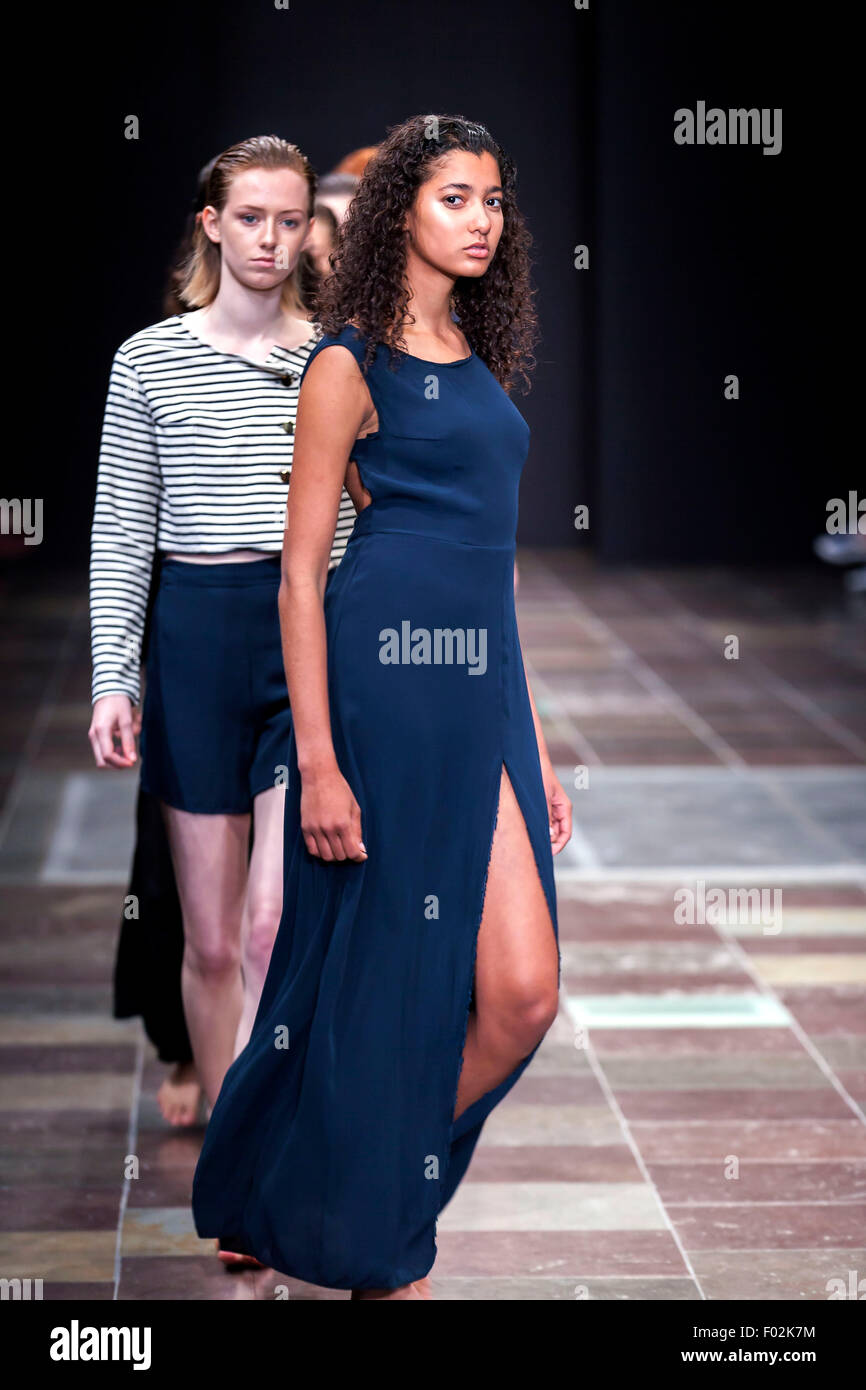 Copenhagen, Denmark, August 6th, 2014. Models walks the runway wearing ...