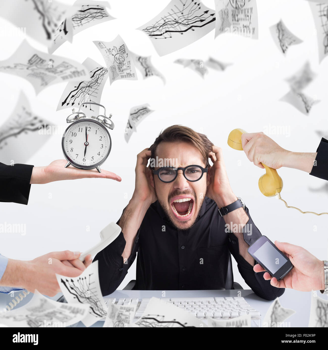 Alarm clock on mobile hi-res stock photography and images - Alamy