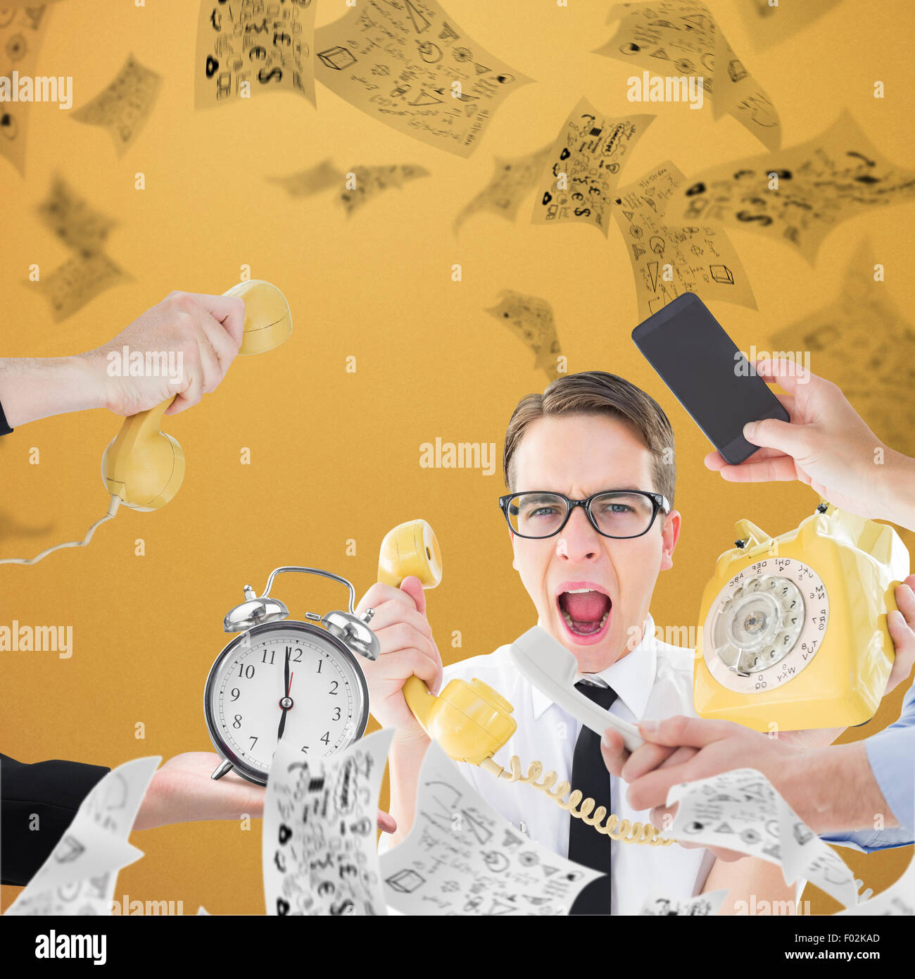 Composite image of hand holding phone Stock Photo - Alamy