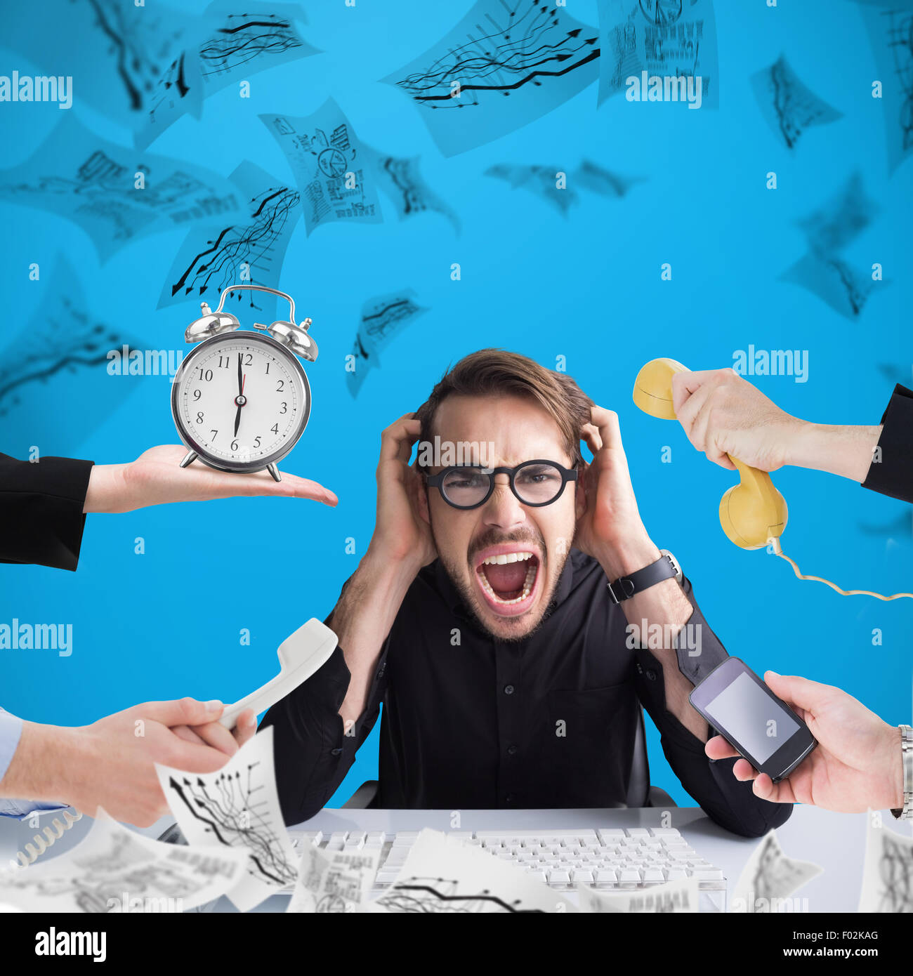 Alarm clock on mobile hi-res stock photography and images - Alamy