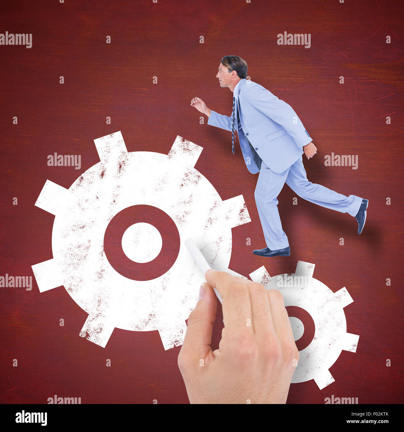 Composite image of stepping businessman Stock Photo - Alamy