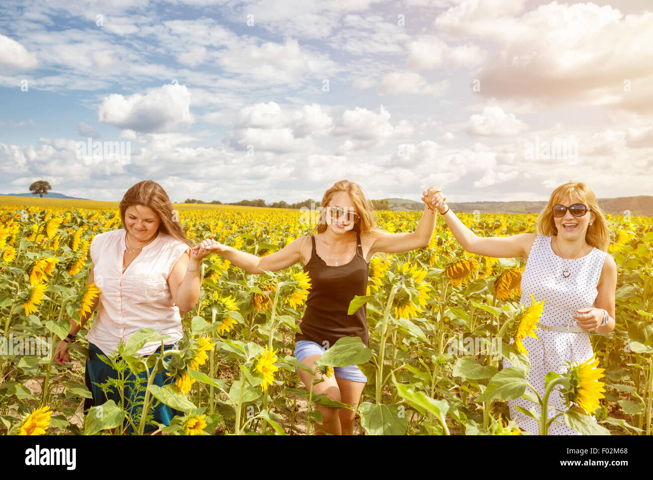 Group of friends having fun outdoors in a field Stock Photo - Alamy