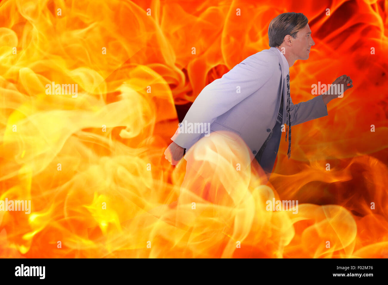 Composite image of stepping businessman Stock Photo - Alamy