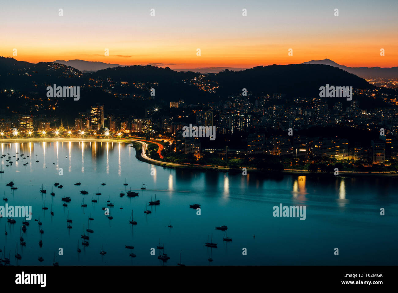 Rio de Janeiro skyline at night, Brazil Stock Photo - Alamy