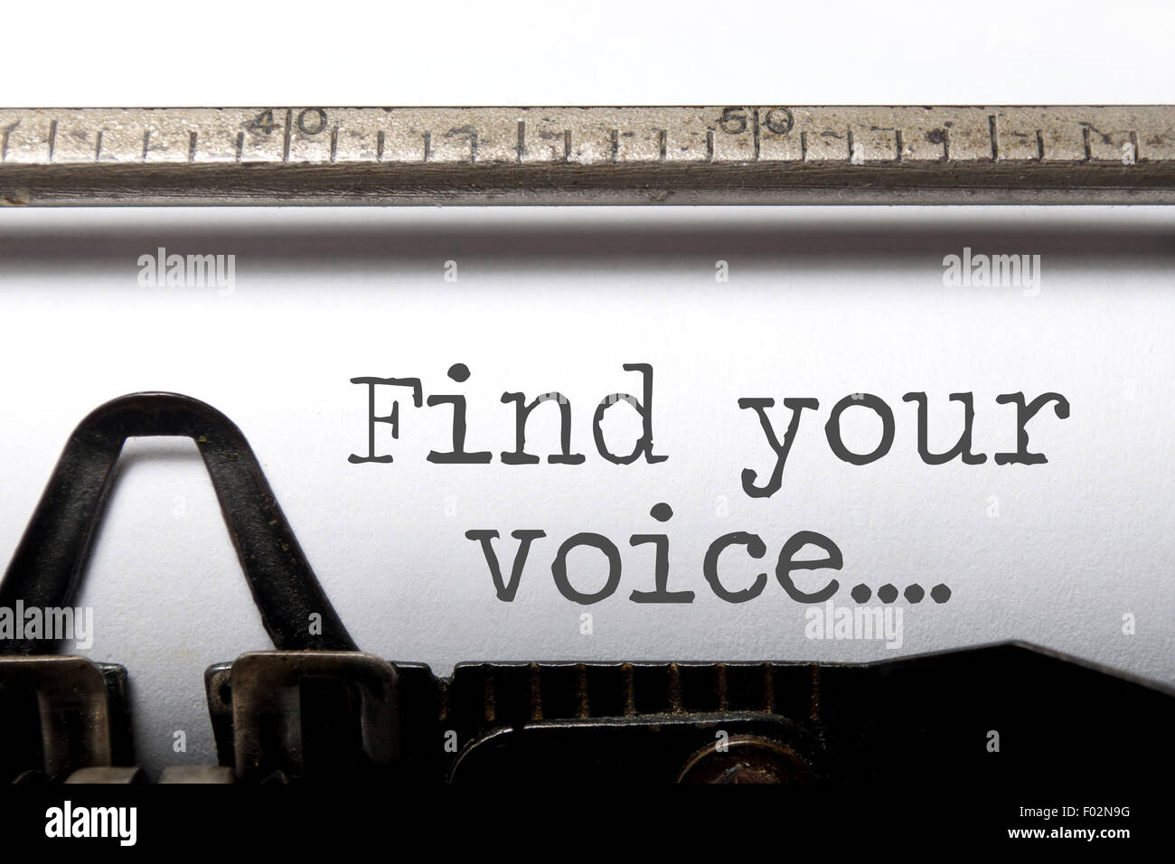 Find your voice printed on an old fashioned typewriter Stock Photo - Alamy