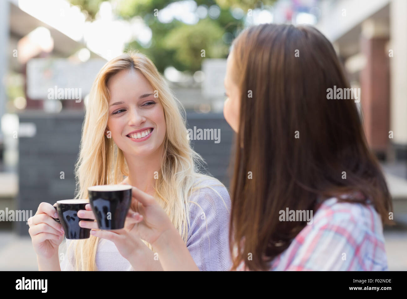 Happy women friends talking together Stock Photo - Alamy