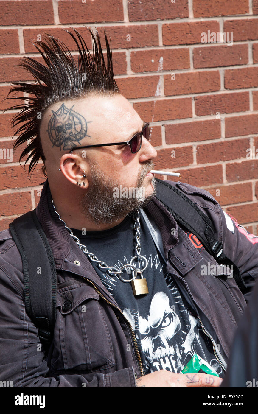 a punk rock rebel rebelling rebellion Blackpool festival spike spiked spiky mohican mohawk hair ...