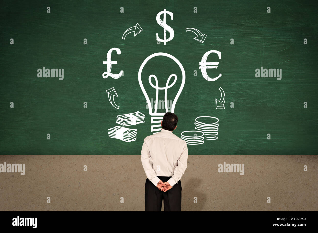 Composite image of mature businessman looking and considering Stock ...