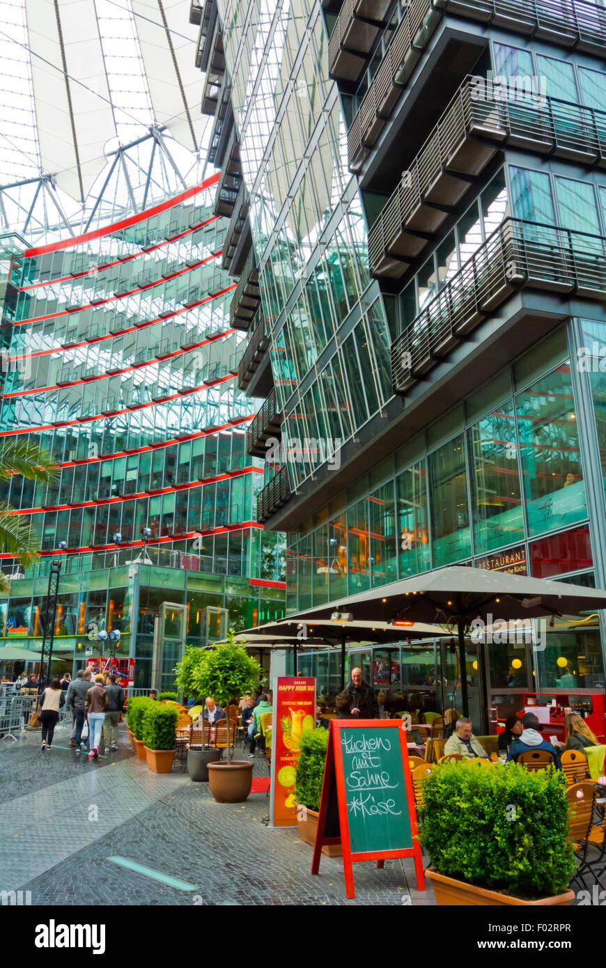 Inner courtyard, with restaurants and stage, Sony Center, Potsdamer ...