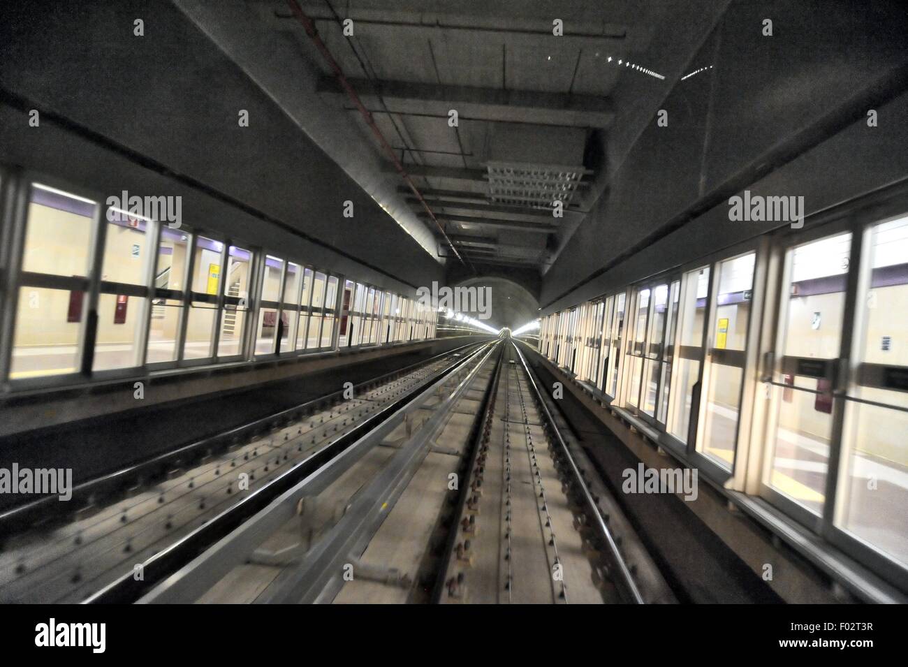 Milan (Italy), the control room of the automated metro line 5 Stock ...