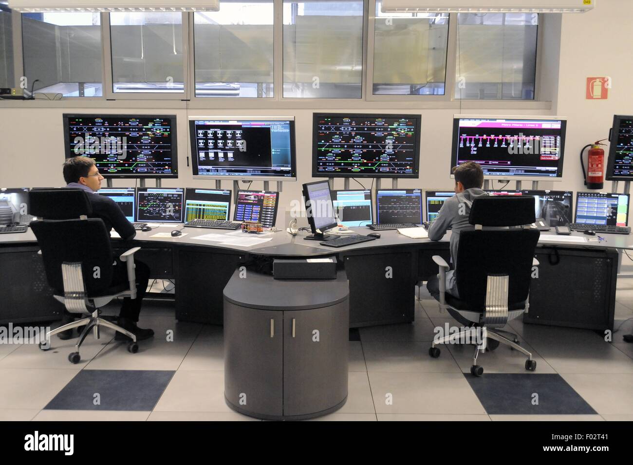 Milan (Italy), the control room of the automated metro line 5 Stock ...