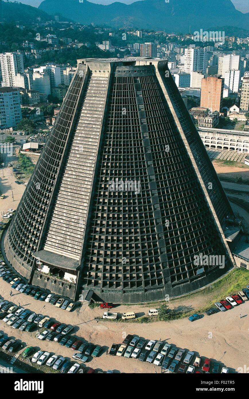 Aerial view of New Cathedral of Rio de Janeiro (Catedral Metropolitana ...