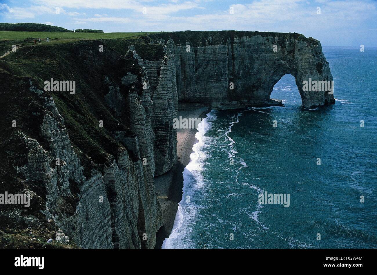 The D'Aval cliff and needle, Etretat, Normandy, France Stock Photo - Alamy