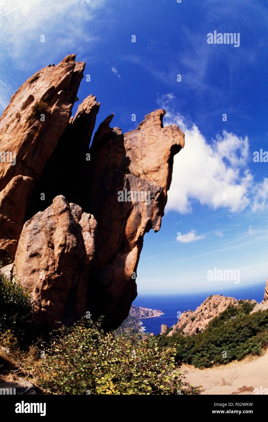 Rock formations, Calanques de Piana, Regional Natural Park of Corsica ...