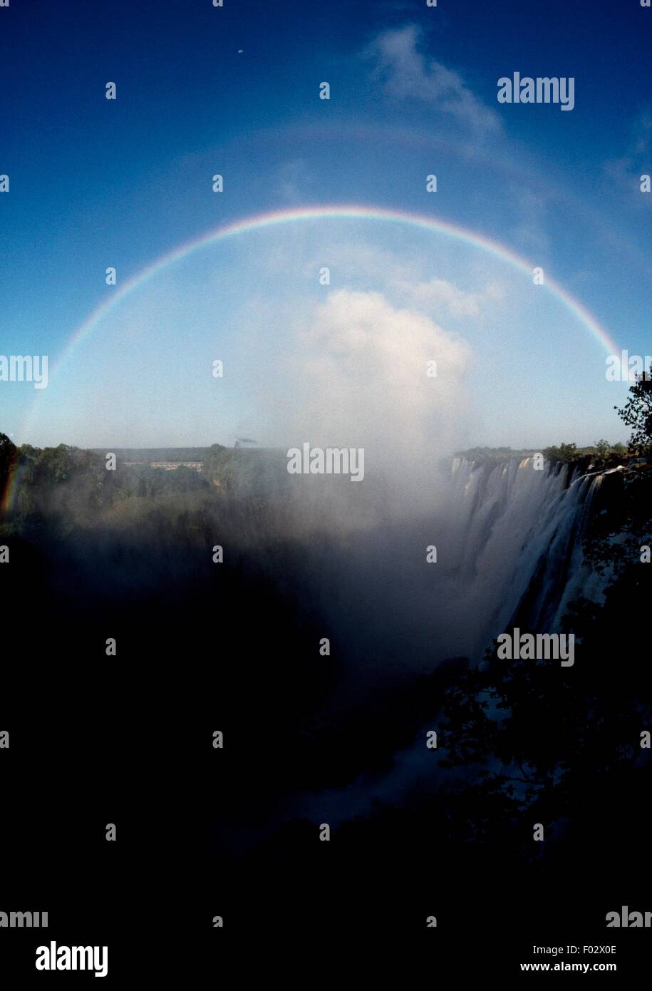 Rainbow over Victoria Falls (UNESCO World Heritage List, 1989), Zambia ...