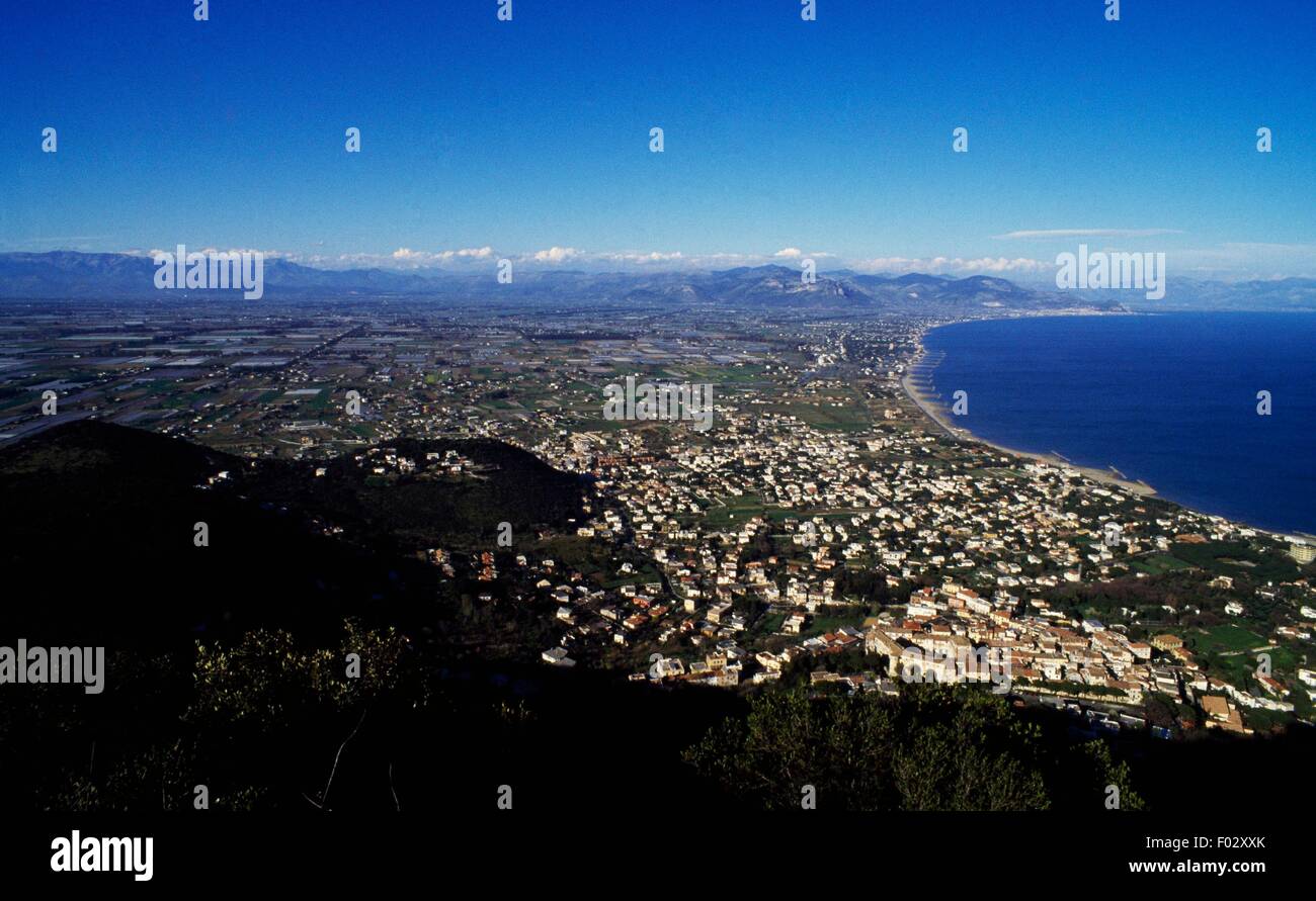San Felice Circeo, National Park of Circeo, Lazio, Italy. Aerial Stock ...
