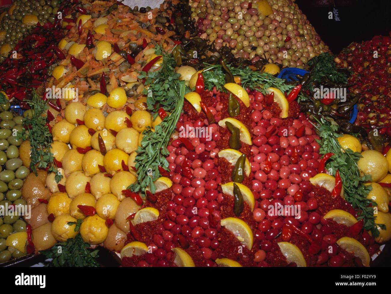 Fruit stall at a souk in Fez, Morocco Stock Photo - Alamy