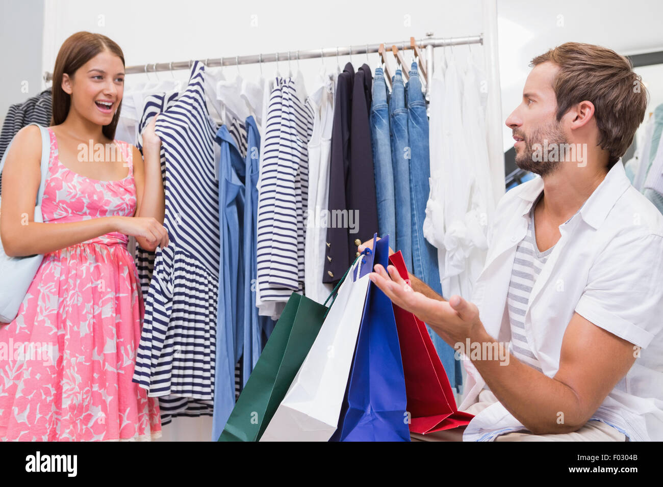 Man woman smiling together showing hi-res stock photography and images ...