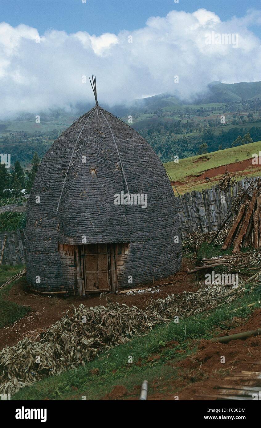 Dorze huts, Chencha (Dincha) village, Rift Valley, Ethiopia Stock Photo ...