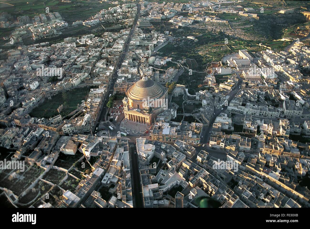 Aerial view of Mosta with Church of Saint Mary - Malta Stock Photo - Alamy