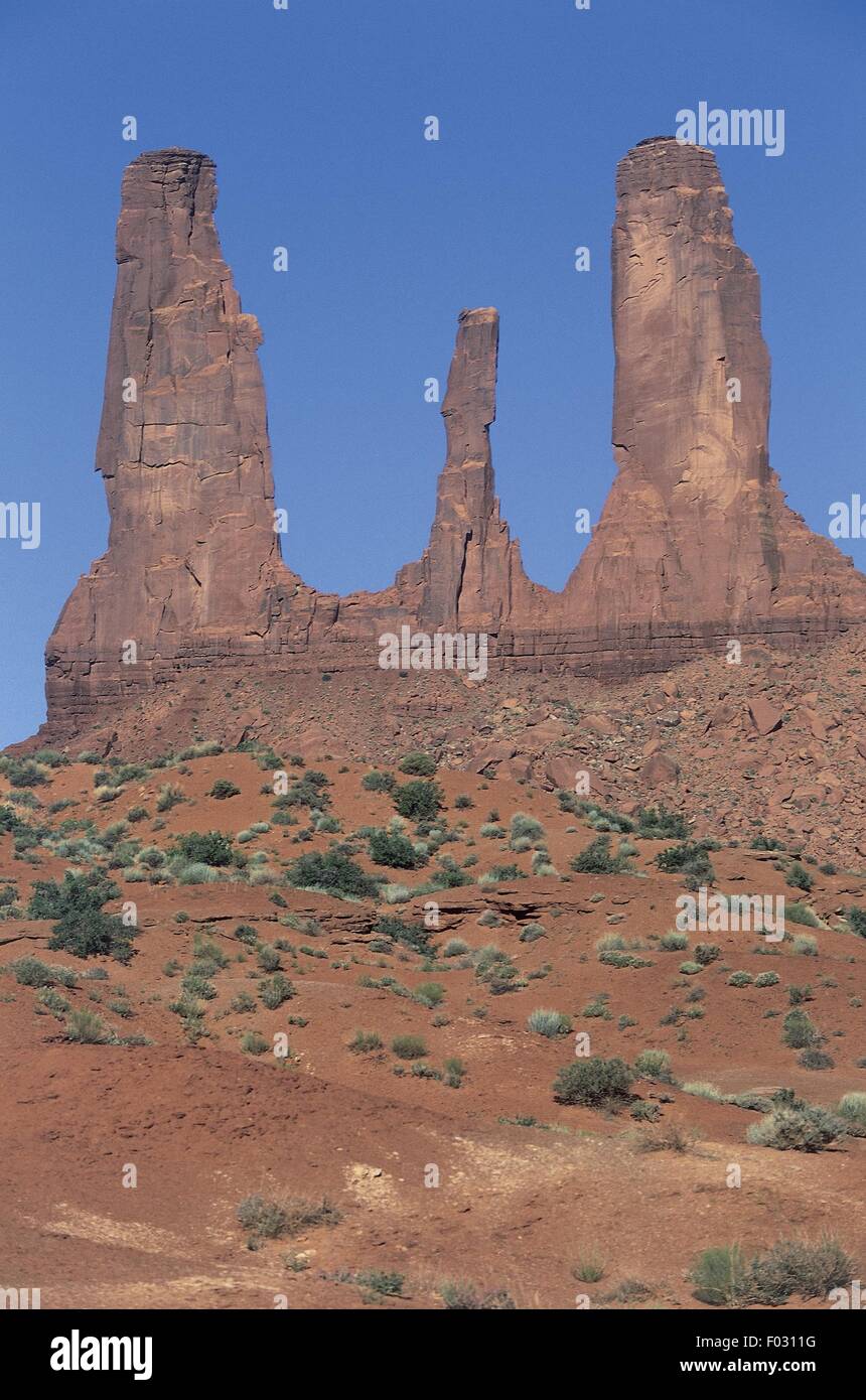 United States of America - State of Arizona - Monument Valley. Three ...