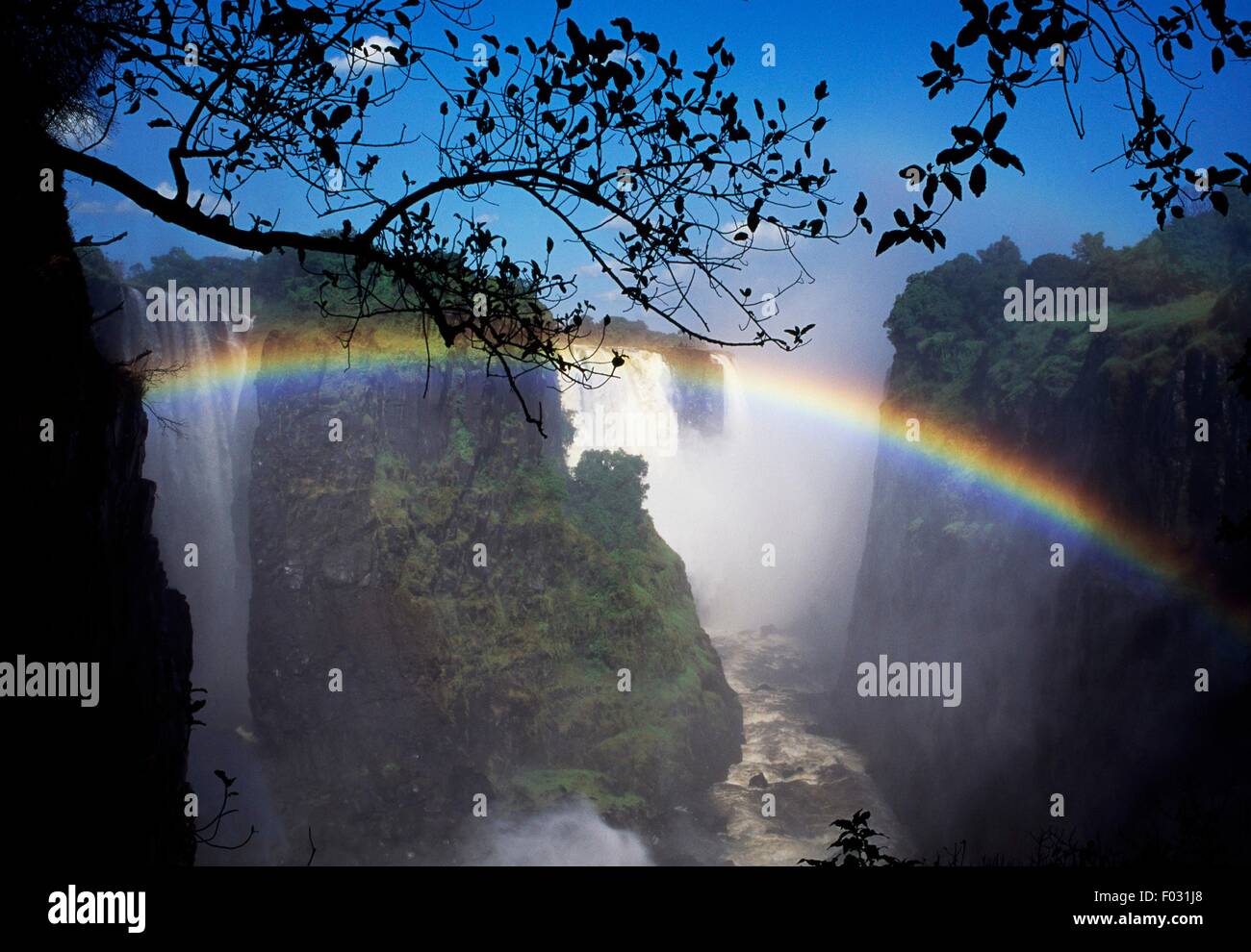 Rainbow over Victoria Falls (UNESCO World Heritage List, 1989), Zambia ...