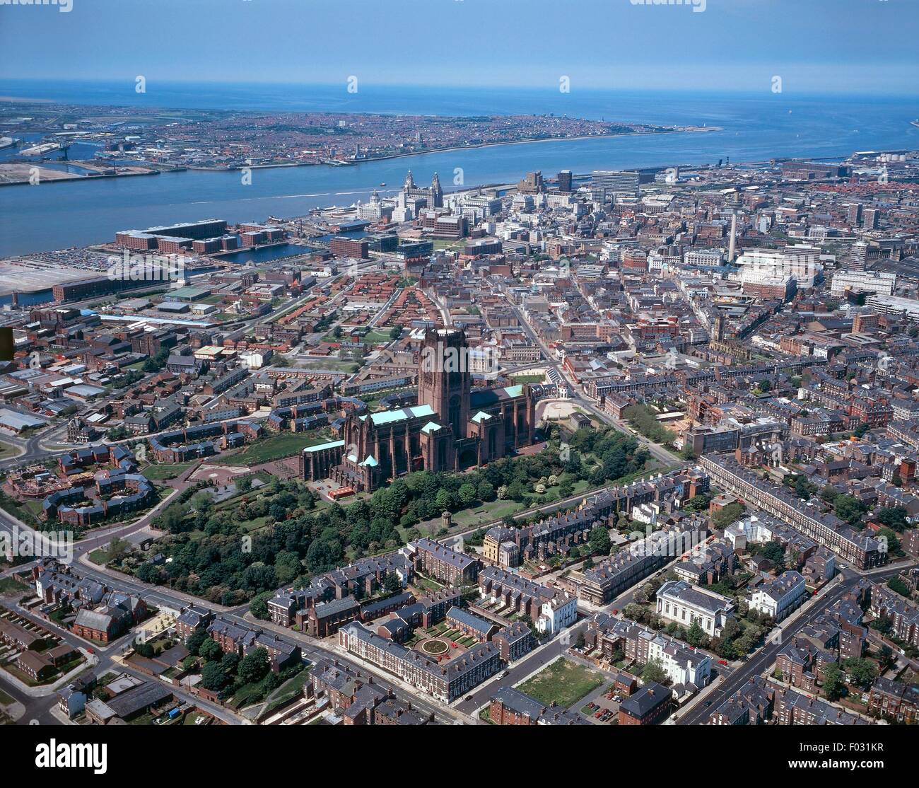 Aerial view of Liverpool - Cheshire, England, United Kingdom Stock ...