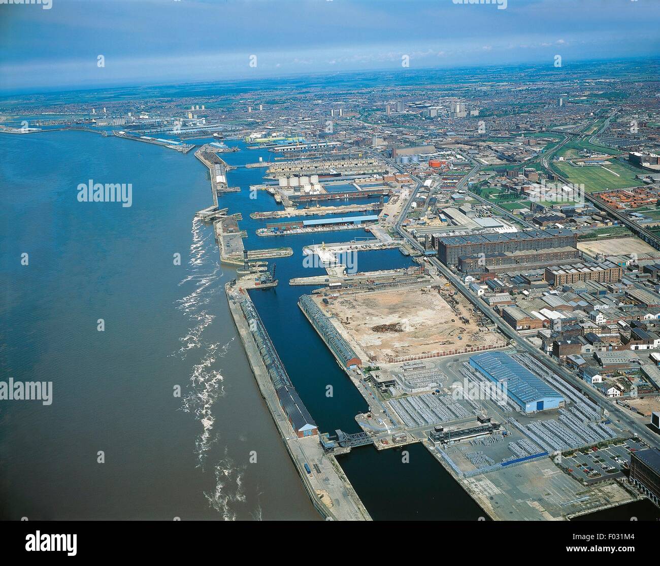 Aerial view of Liverpool - Cheshire, England, United Kingdom Stock ...