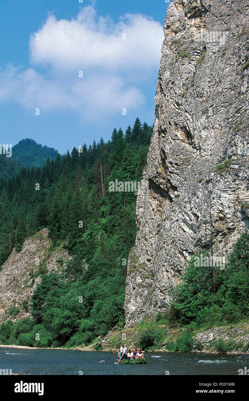 Rafting on the Dunajec Gorge near Cerveny Klastor, Pieniny national ...