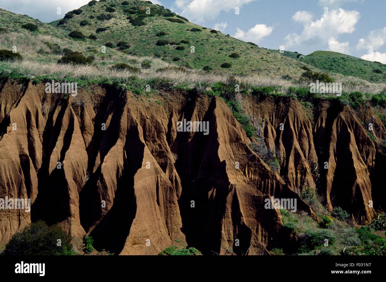 Erosion of sedimentary and volcanic rocks, Death Valley National Park ...