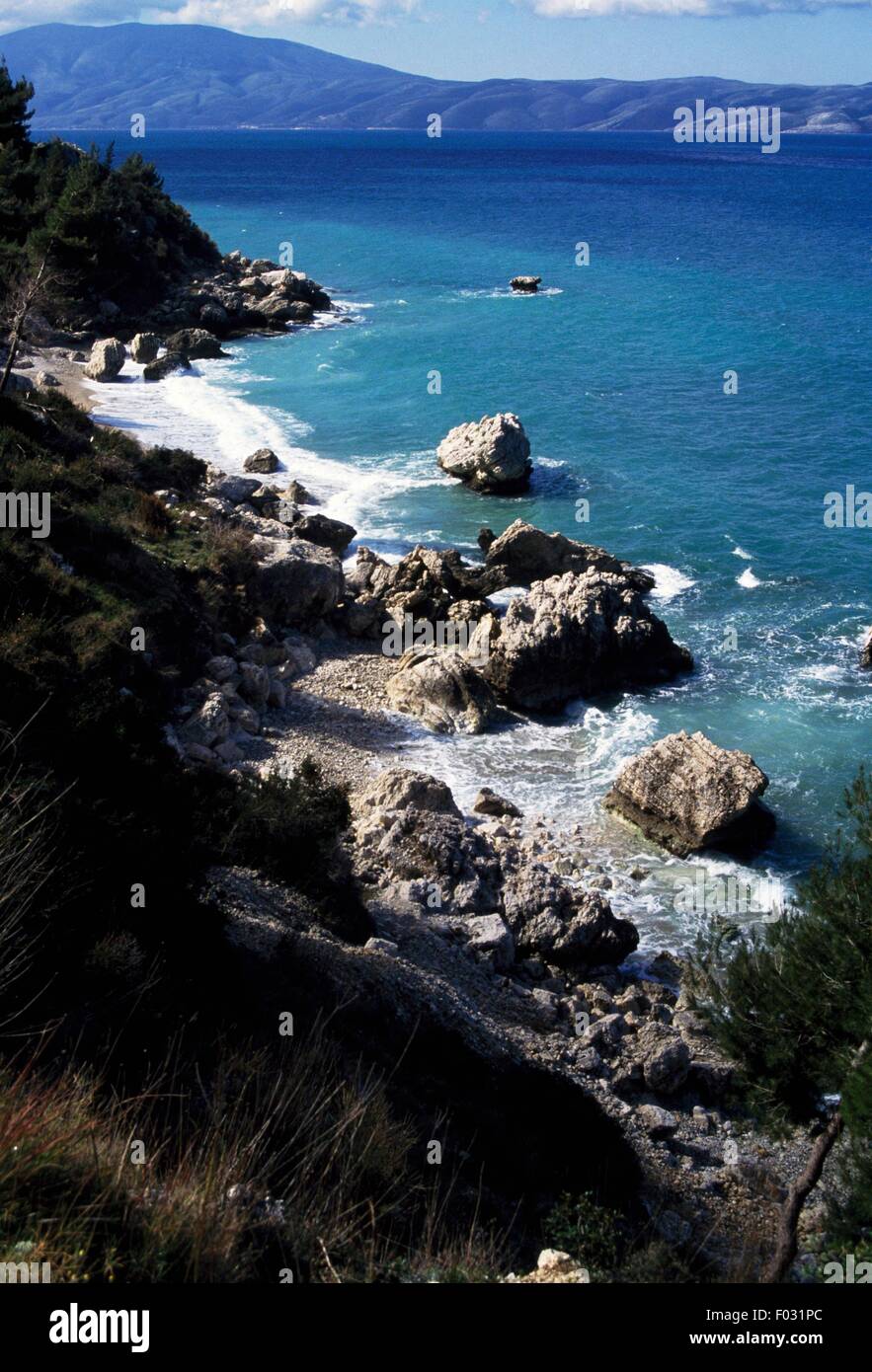 The coast between Vlora and Saranda, Albania Stock Photo - Alamy