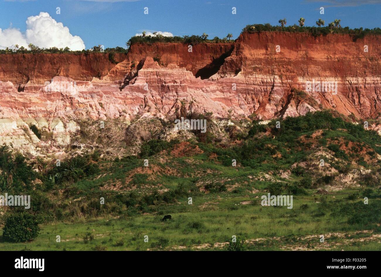 The Red Cirque, formed throough the erosion of basaltic rocks by water ...