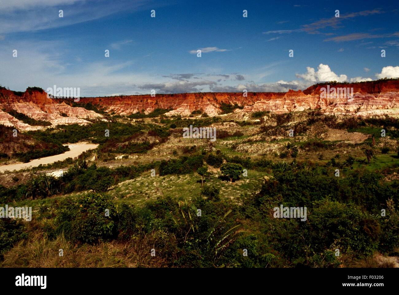 The Red Cirque, formed throough the erosion of basaltic rocks by water ...