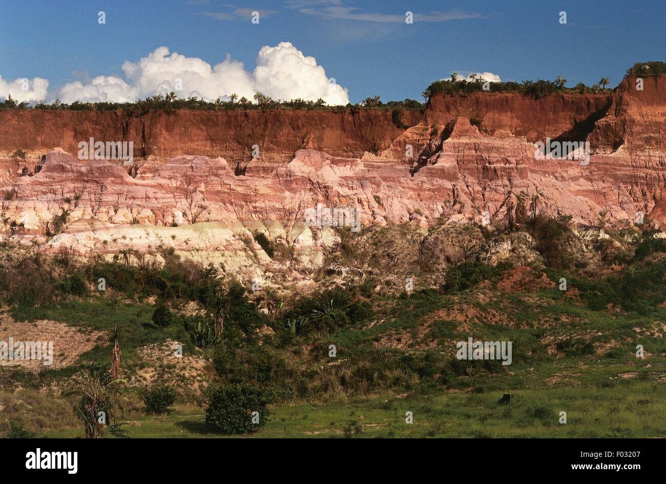 The Red Cirque, formed throough the erosion of basaltic rocks by water ...