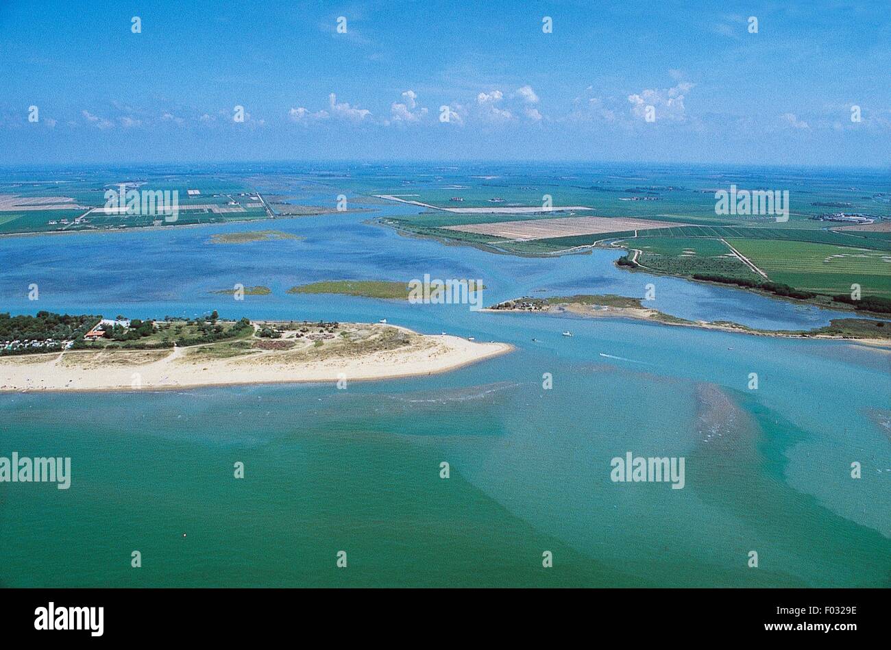 Aerial view of the lagoon of Grado, Friuli-Venezia Giulia, Italy Stock ...