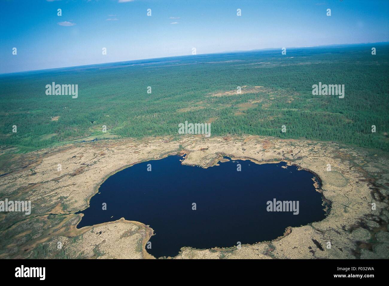 Aerial view of the surroundings of Igarka - Siberia, Russia Stock Photo ...