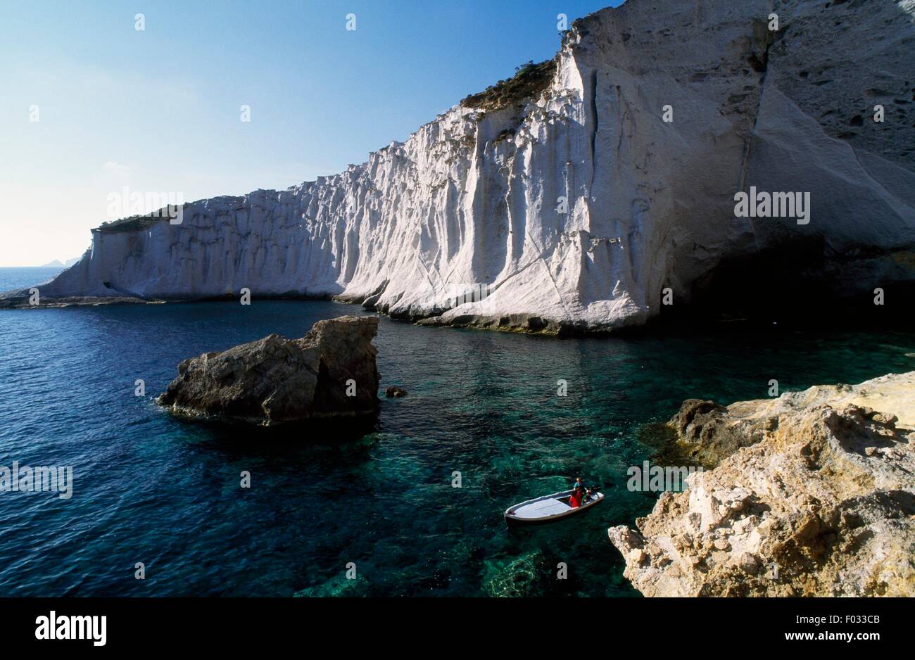 The grey tufa cliffs of Punta Capo Bianco, Ponza island, Pontine ...